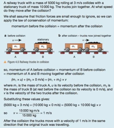 1.27 use the conservation of momentum to calculate the mass, velocity or momentum of objects ...