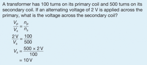 619 Know And Use The Relationship Between Input Primary And Output Secondary Voltages And